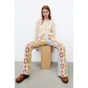 Zara | Tops | Zara Crocheted Knit Top Large Ecru | Poshmark